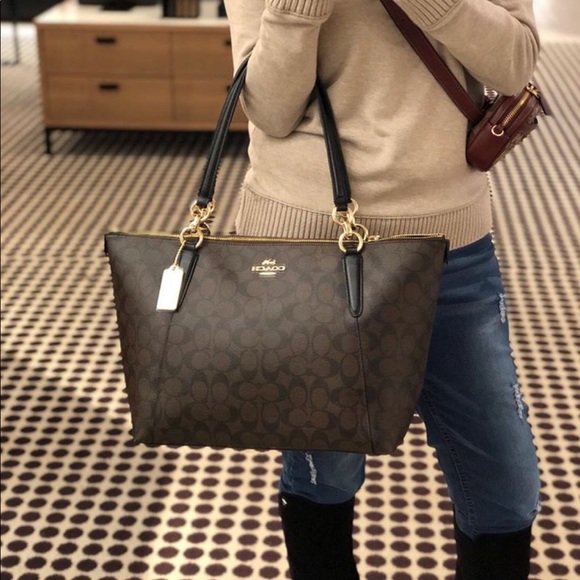 Coach | Bags | Coach Ava Tote In Signature Brownblack Nwt | Poshmark